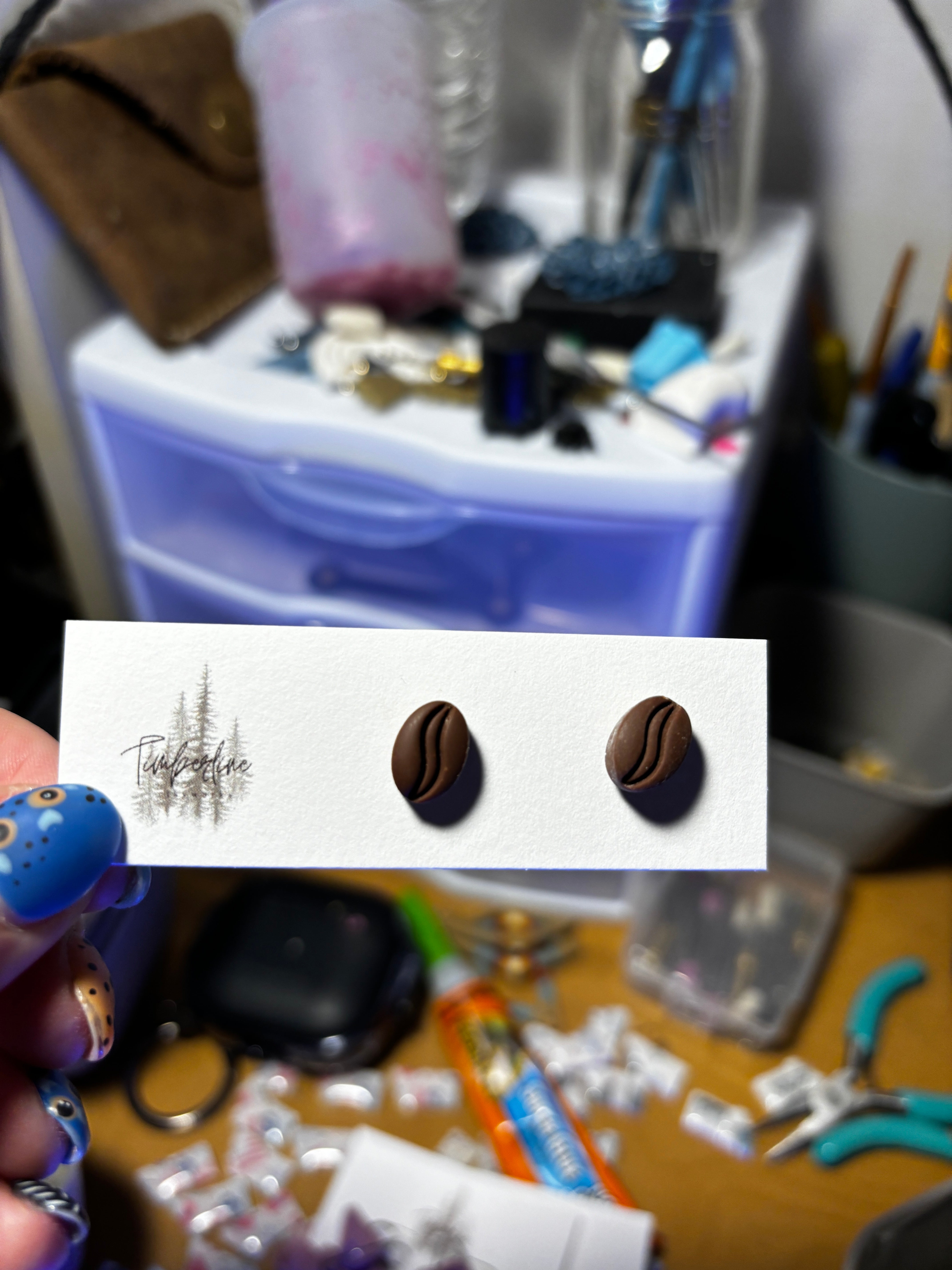 Coffee Bean Studs – Timberline Clayworks